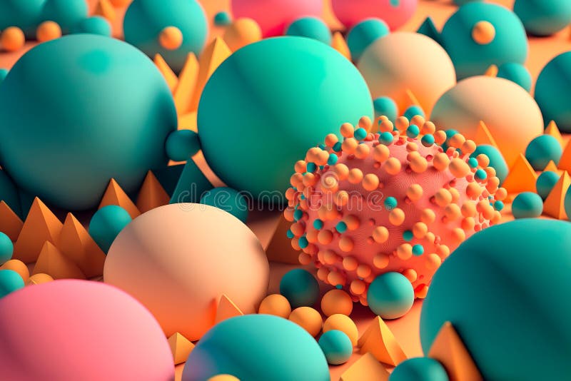 Abstract Background Primitive Geometric Shapes. Generative AI Stock ...