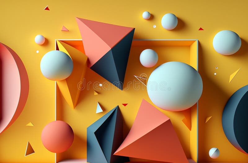 Abstract Background, Primitive Geometric Shapes, Pastel Color Palette ...