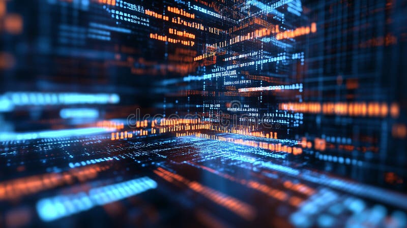 Abstract Background of Programming Code Stock Illustration - Illustration of metropolis, light ...