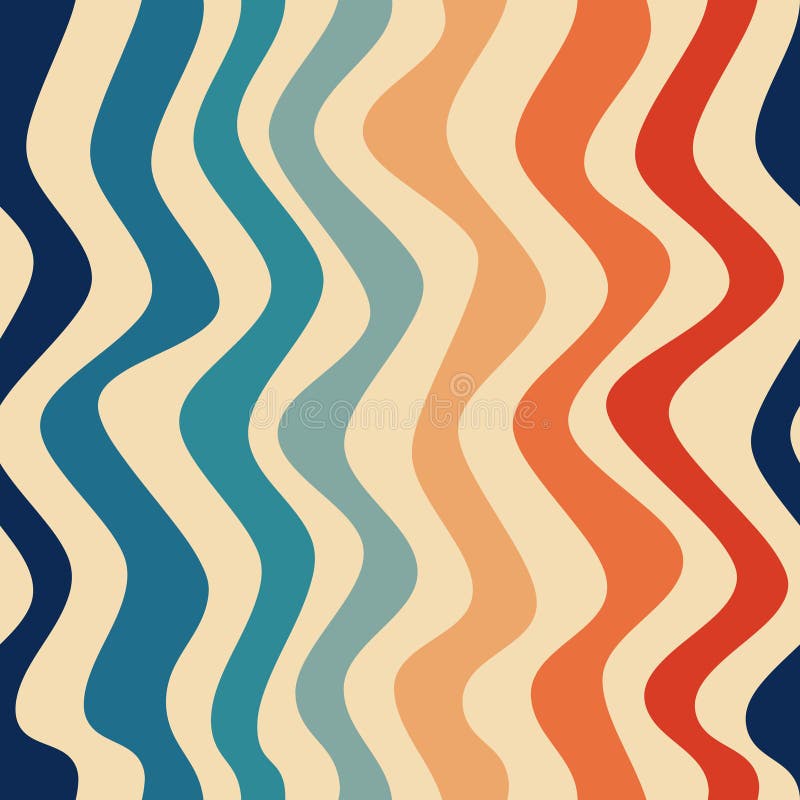 Abstract Background of Psychedelic Groovy Wavy Line Design in 1970s ...