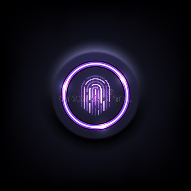 Abstract Background with Purple Fingerprint Touch Screen Stock ...