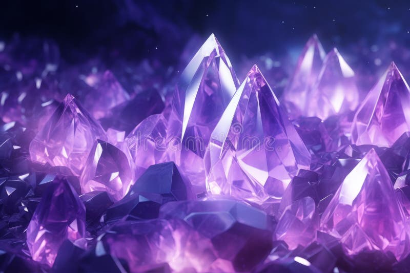 Abstract Background of Purple Shining Crystals with Refraction of Light ...