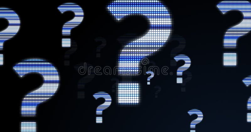 Abstract Background with Question Marks Made of LED Lights in Tones of ...