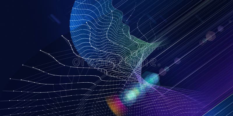 Abstract Background Radial Twisting Grid with Blurred Lines. Big Data ...