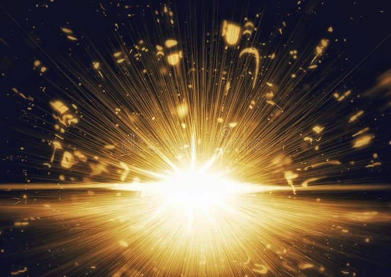 Abstract Background of Radially Shining Golden Rays Stock Illustration ...