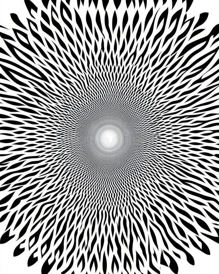 An Abstract Background with Radiating Rays of Line Art Illustration ...