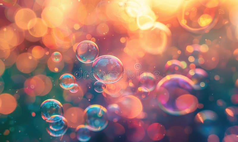 Abstract Background with Rainbow Colored Water Bubbles Stock Image ... Abstract Background with Rainbow Colored Water Bubbles Stock Image ...