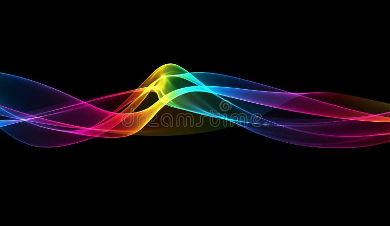 Abstract Background with Rainbow Coloured Flowing Waves Stock ...