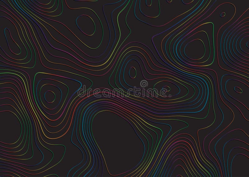 Abstract Background with a Rainbow Coloured Topography Map Design Stock ...