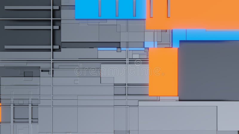 Abstract Background of Random Cubes with Bright Segments Stock ...