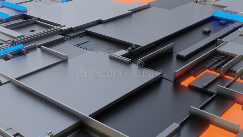 Abstract Background of Random Cubes with Bright Segments Stock ...