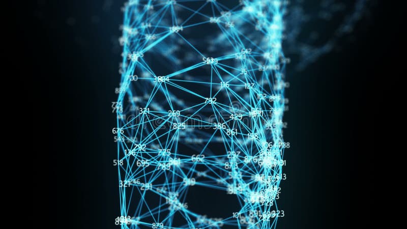 Abstract Background Random Digits Digital Plexus Tunnel Funnel Loop Alpha Matte Stock Footage ...