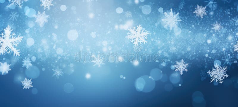 Abstract Background with Random Falling Snow Flakes on Blue Background ...