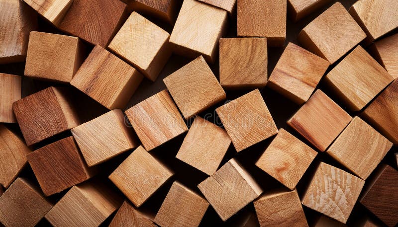 Abstract Background of Random Wooden Cubes Stock Image - Image of logic ...