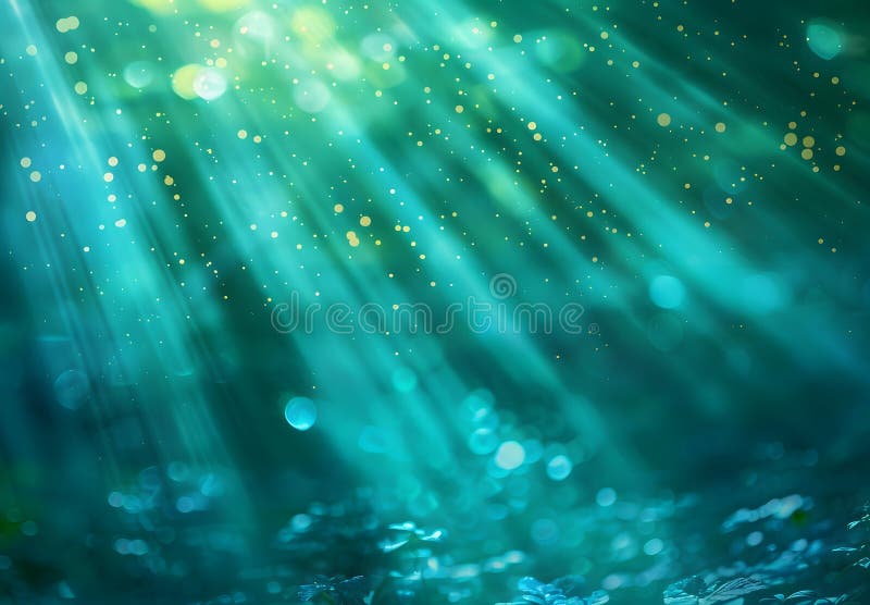 Abstract Green Blue Background with Light Rays and Bokeh Stock ...