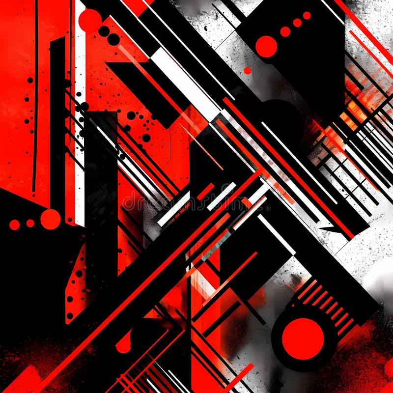 Abstract Background Read and Black Waves in Line Space, Background ...