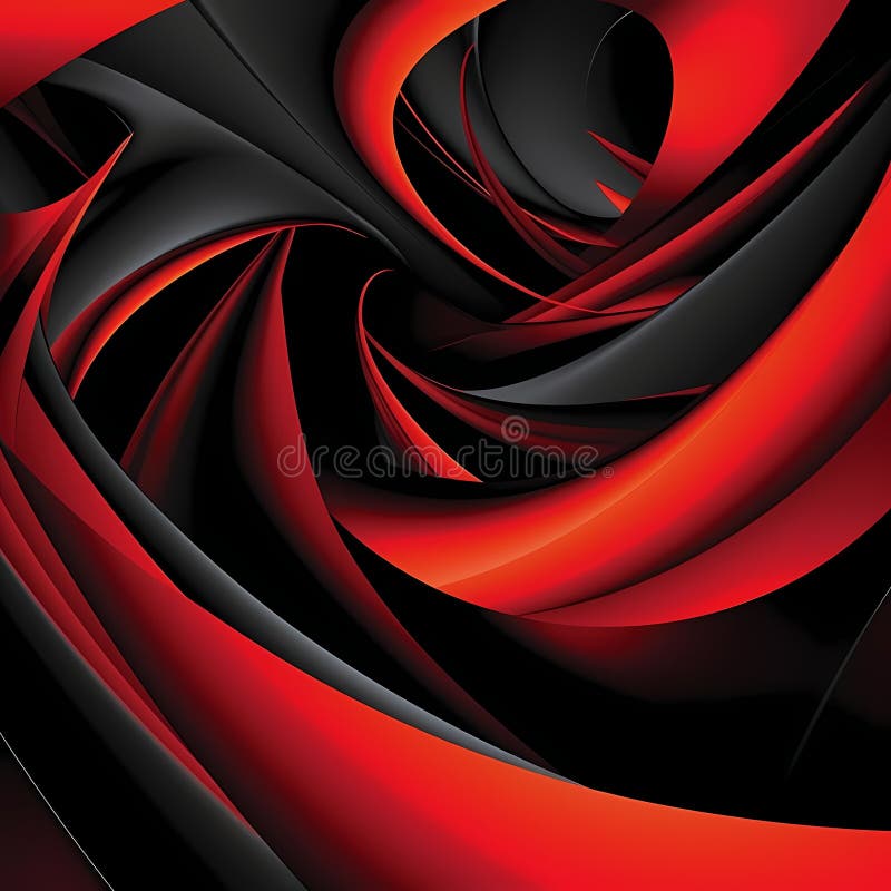 Abstract Background Read and Black Waves in Line Space, Background ...