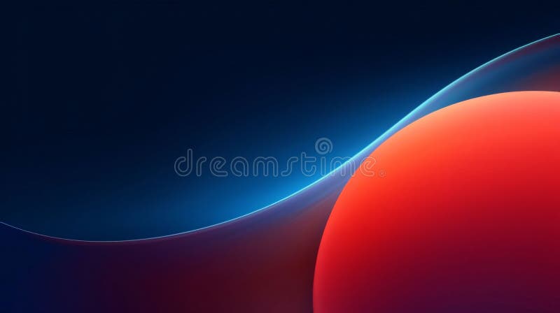 Abstract Background with Red and Blue Curved Lines on Dark Blue ...