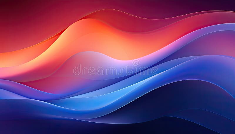 Abstract Background of Red and Blue Curved Stripes. Generated by AI ...