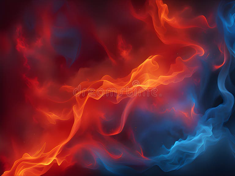 Abstract Background of Red and Blue Fire Stock Illustration ...