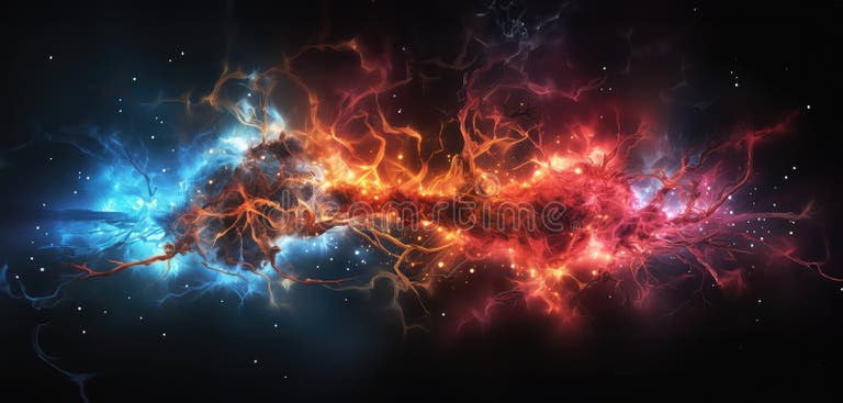 Abstract Background with Red and Blue Flames of Fire Stock Illustration ...