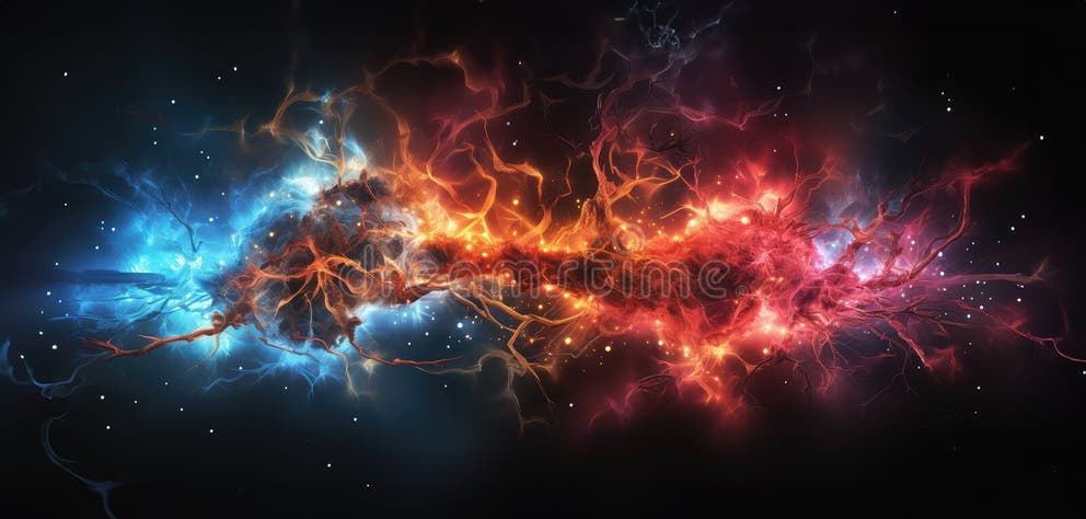 Abstract Background with Red and Blue Flames of Fire Stock Illustration ...