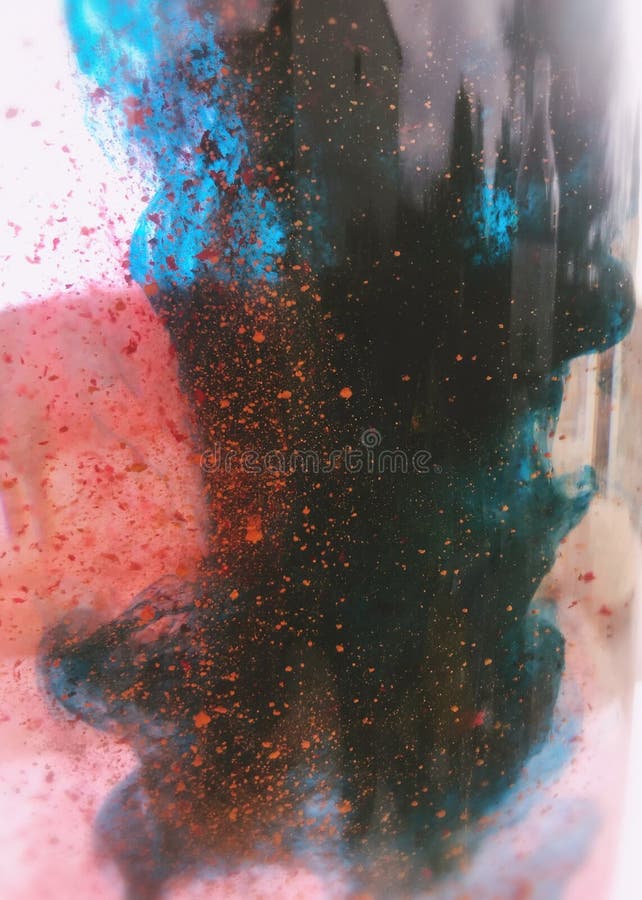 Abstract Background Red and Blue Ink in Water Stock Image - Image of ...