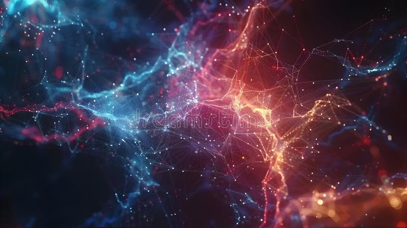 Abstract Background Red Blue Nebula 3D Render Stock Illustration ...