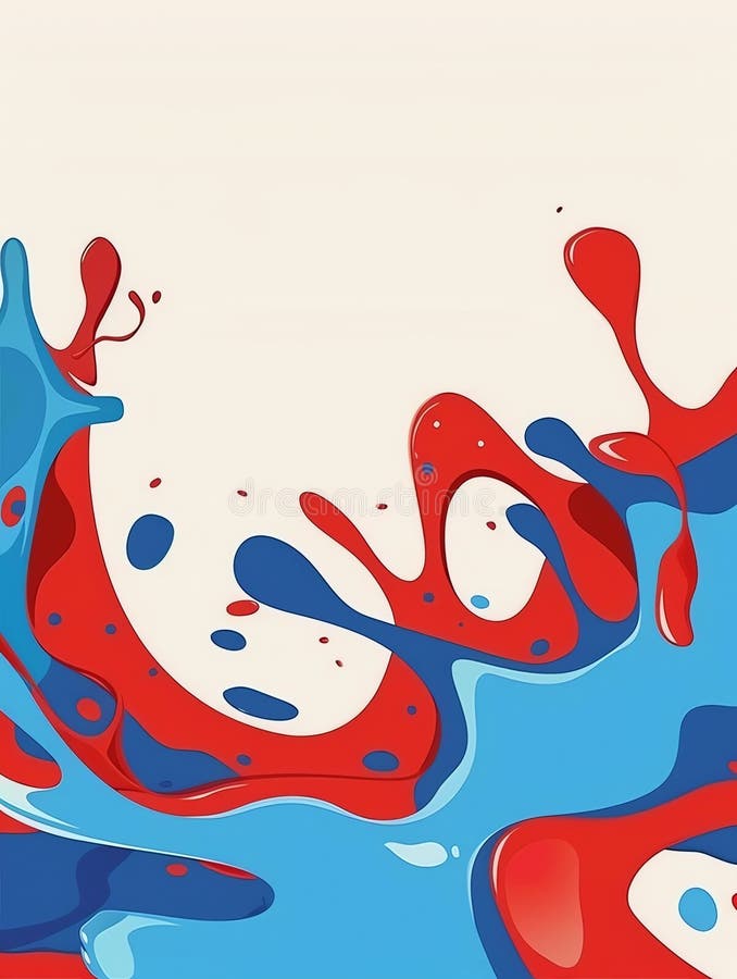 Abstract Background with Red and Blue Paint Splashes. Dynamic and ...