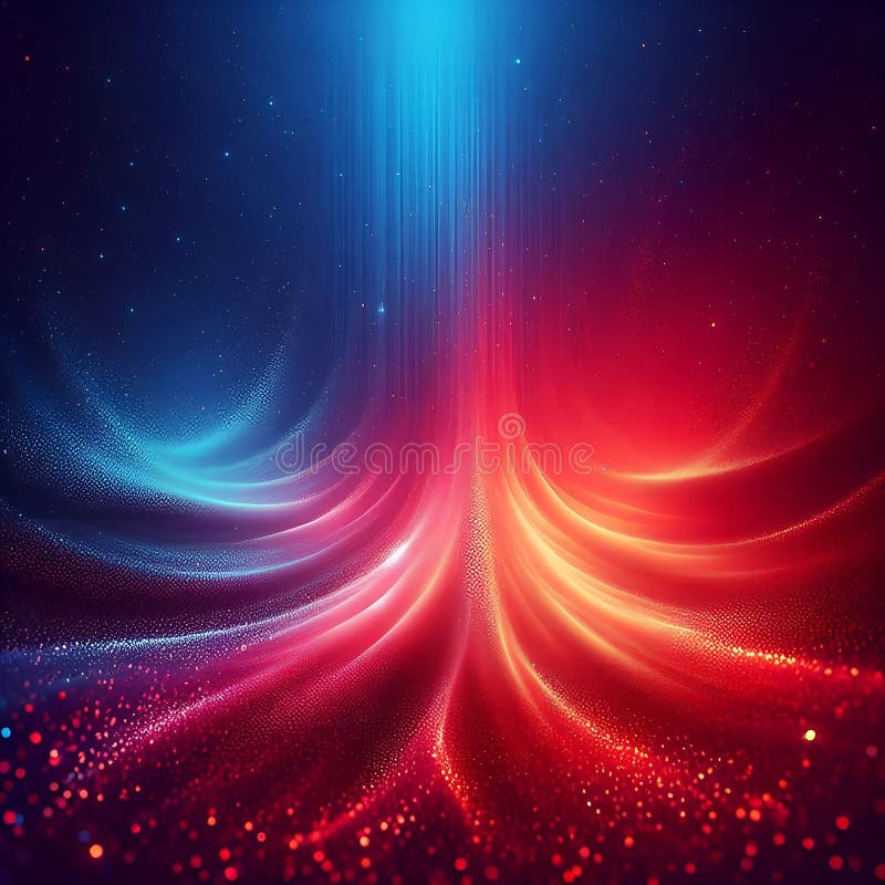 Abstract Background with Red and Blue Rays and Bokeh Effect Stock ...