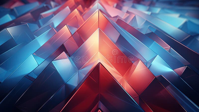 An Abstract Background of Red, Blue and Silver Cubes. Generative Ai ...