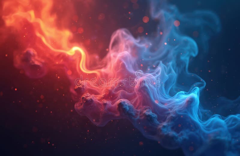 Abstract Background of Red and Blue Smoke with Bokeh Effect. Smooth ...