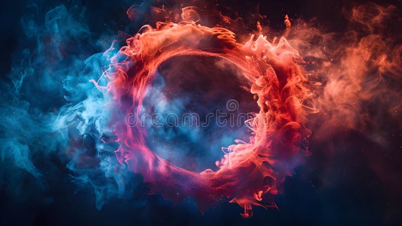 Abstract Background: Red and Blue Smoke Ring Stock Illustration ...