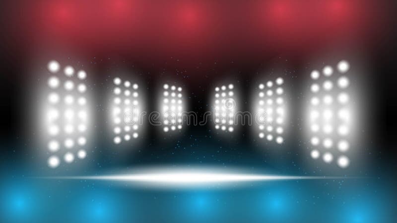 Abstract Background Red Blue Stadium Stage Hall with Scenic Lights of ...