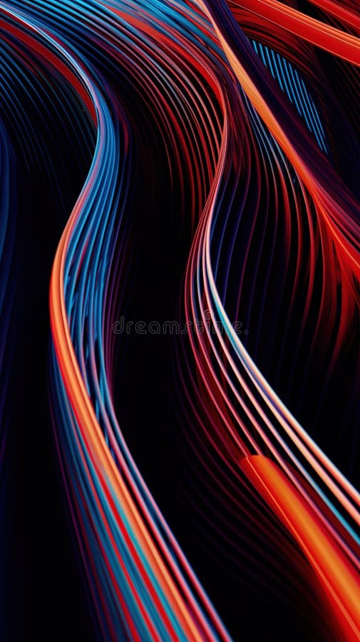 Abstract Background with Red and Blue Wavy Lines. Stock Illustration ...