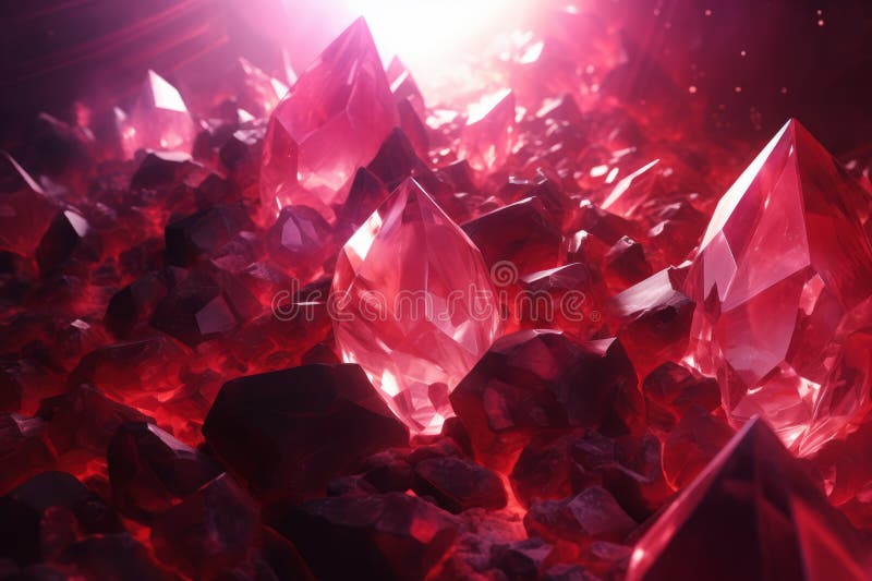 Abstract Background of Red Crystals with Refraction of Light Stock ...
