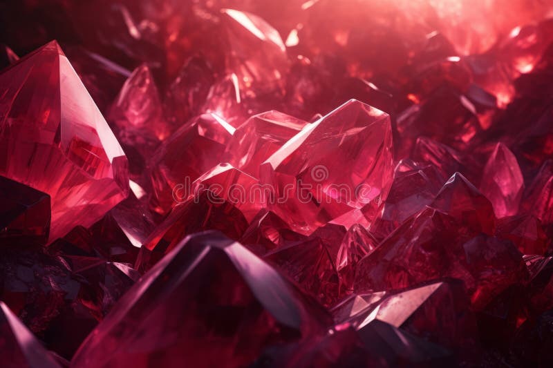 Abstract Background of Red Crystals with Refraction of Light Stock ...