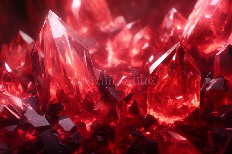 Abstract Background of Red Crystals with Refraction of Light Stock ...
