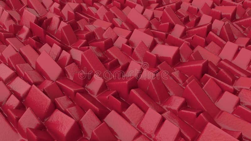 Abstract Background with Red Cubes, Geometric Low-poly Installation ...