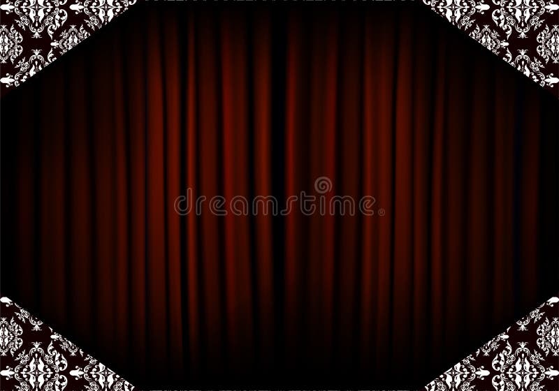 Abstract Background from Red Curtain and Floral Pattern Stock Vector ...