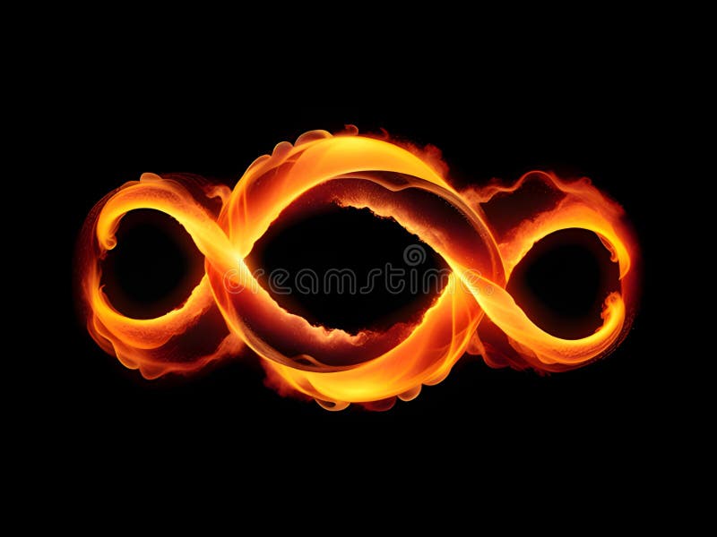 Abstract Background with Red Fire and a Black Infinity Symbol Stock ...