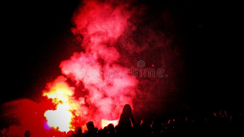 Abstract Background of Red Flares with Fog in the Dark Stock Photo ...