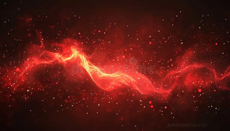 Abstract Background, Red Flowing Light Trails, Speed Effect, Radiant ...