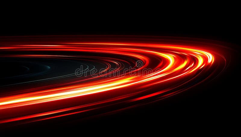Abstract Background. Red Flowing Lines. Speed and Motion Effect. Bright ...