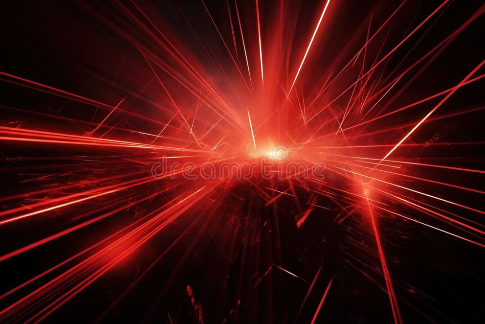 Abstract Background with Red Laser Trails and Rays Light Stock Image ...