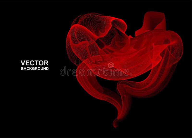 Abstract Background. Red Line Blending Heart Veins Shape Stock Vector ...