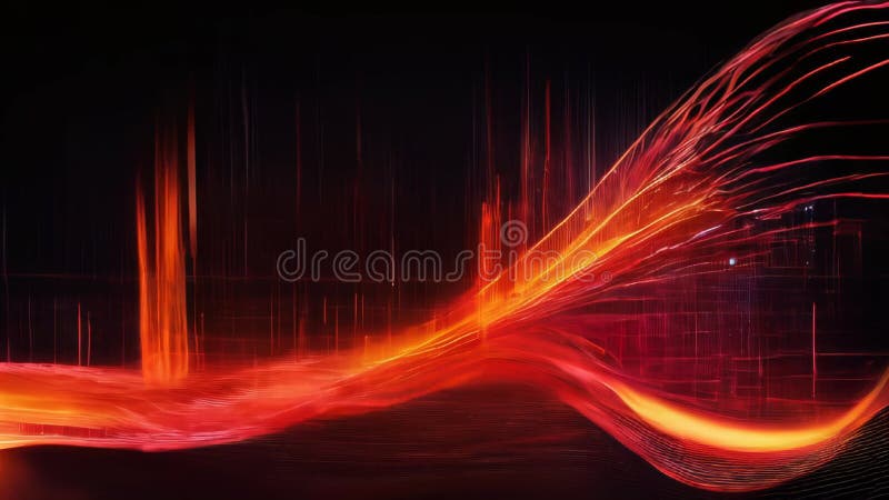 Abstract Background of Red and Orange Oxen on Dark Background, Digital ...