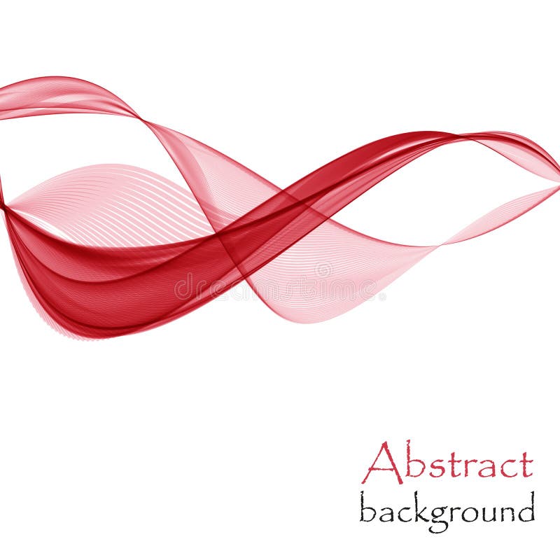 Abstract Background with Red Waves of Transparent Flying Material Stock ...