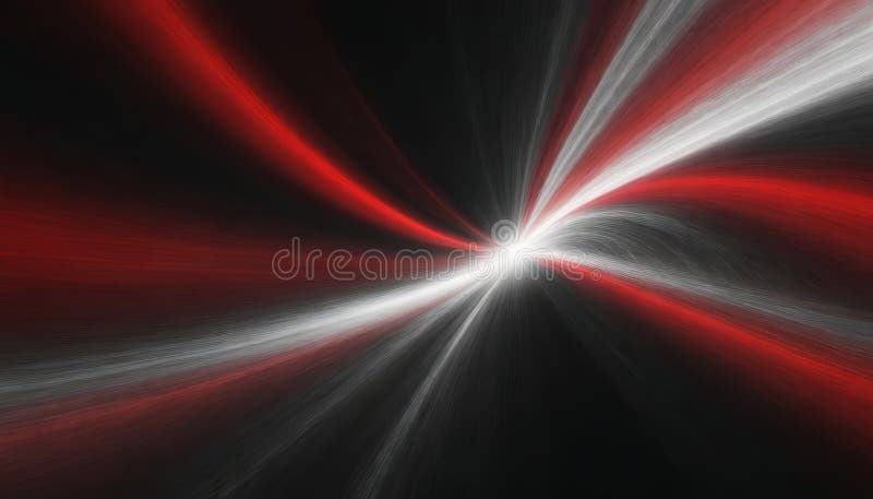 Abstract Background with Red and White Lines Radiating Outwards from a ...