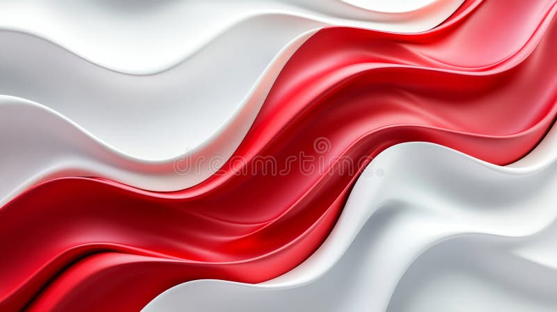 Abstract Background with Red and White Waves Stock Illustration ...